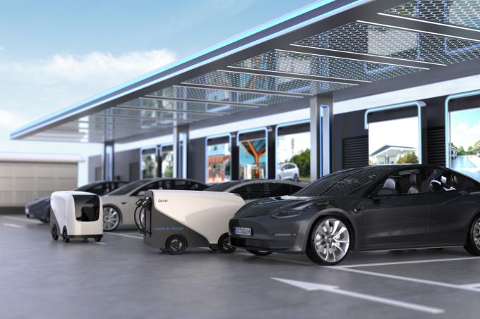 100Kw Autonomous Car Charging Station Bidirectional Mobile EV Charger Robot